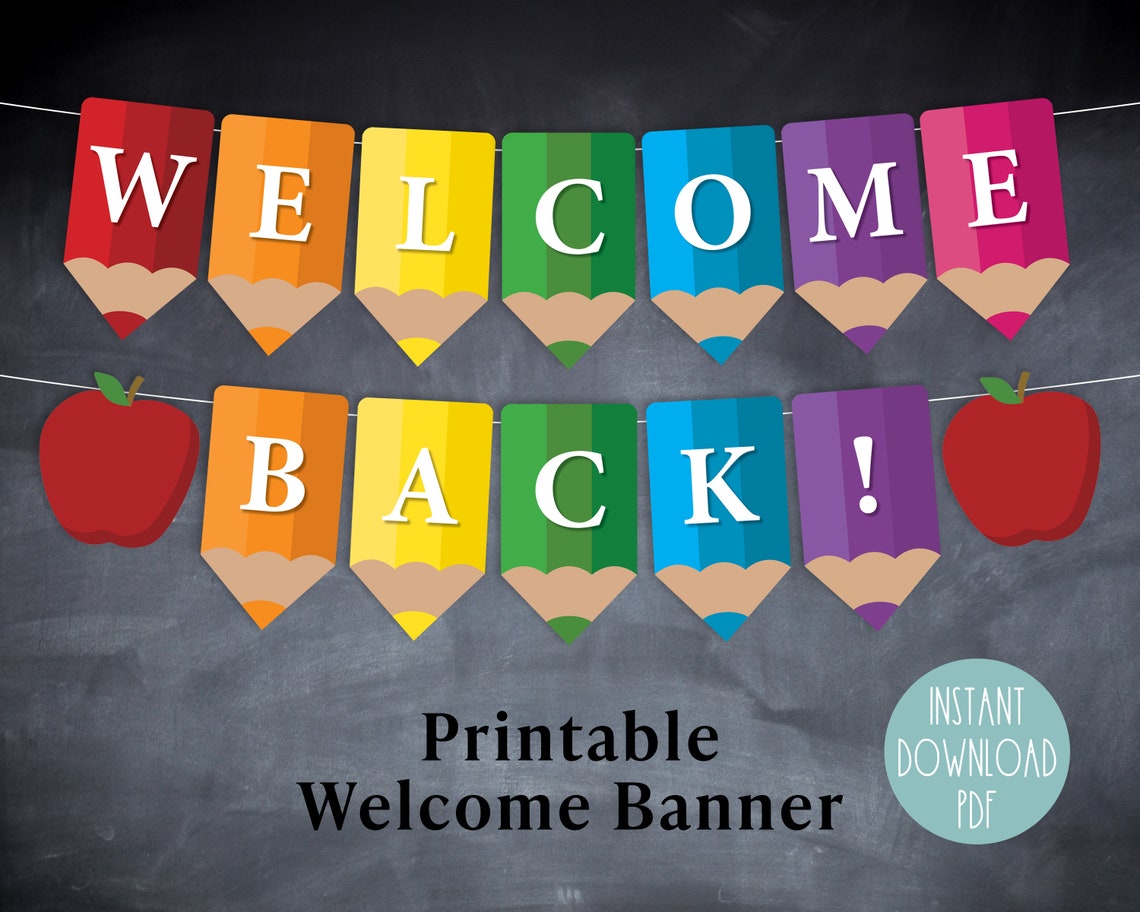 Back to School Welcome Back Banner Printable Back to School Bunting for ...