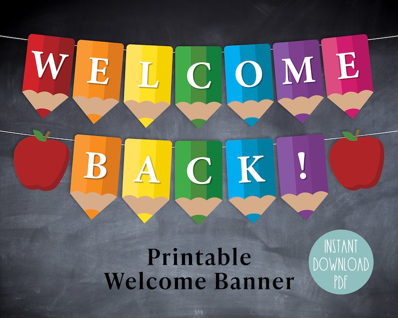 Back to School Welcome Back Banner Printable Back to School Bunting for ...