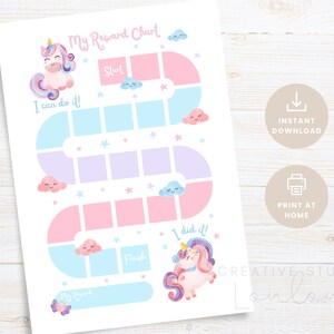 Reward Chart Unicorn Girl Sticker Chart Kids Behavior Chart Printable ...