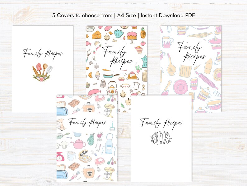 Recipe Page Cover Family Recipes Binder Cover Page Cookbook Cover ...