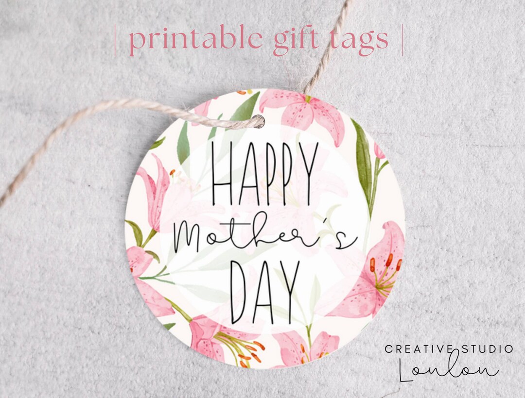 Mother’s Day Round Gift Tag Printable Mothers Day Square Treat Tag 2 ...
