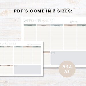Weekly Schedule Printable Weekly Planner Daily Organizer A3 Weekly ...