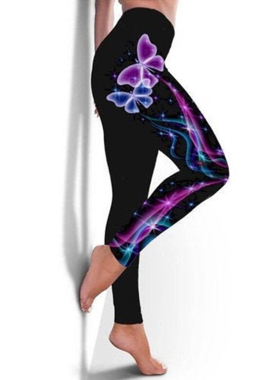 Damen Schmetterling 3d Druck Yoga Leggings Schlanke Fitness Etsy