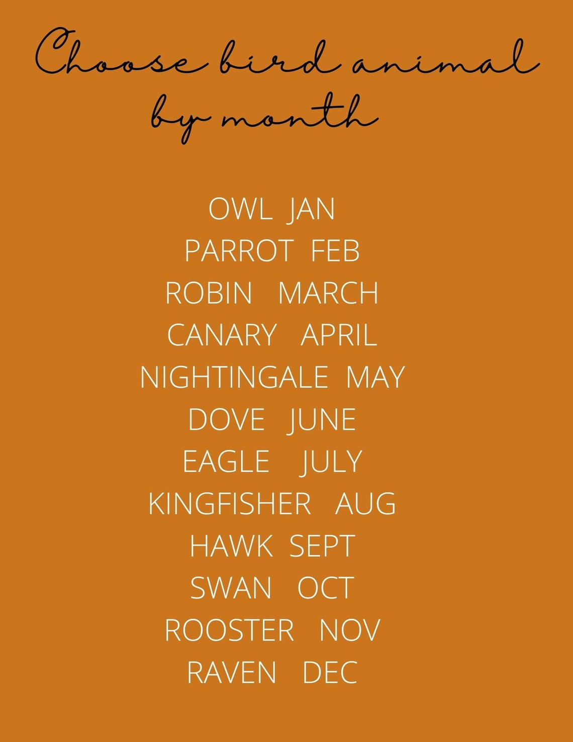 Custom Birth Month Bird Art by Date Personalized Gift - Etsy UK