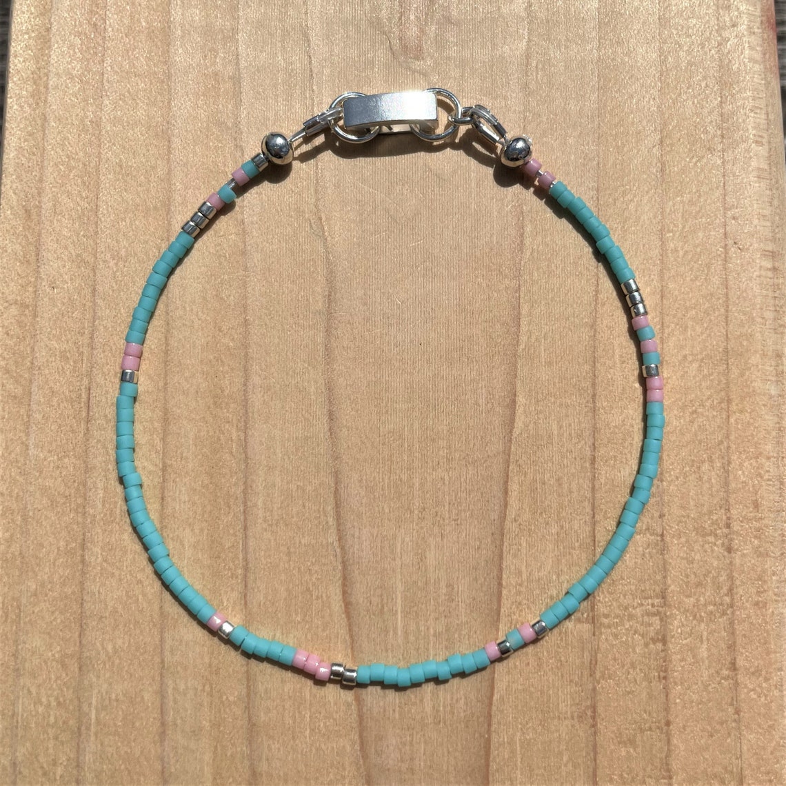 Gender Reveal Seed Bead Bracelet and Hoop Earrings Set - Etsy