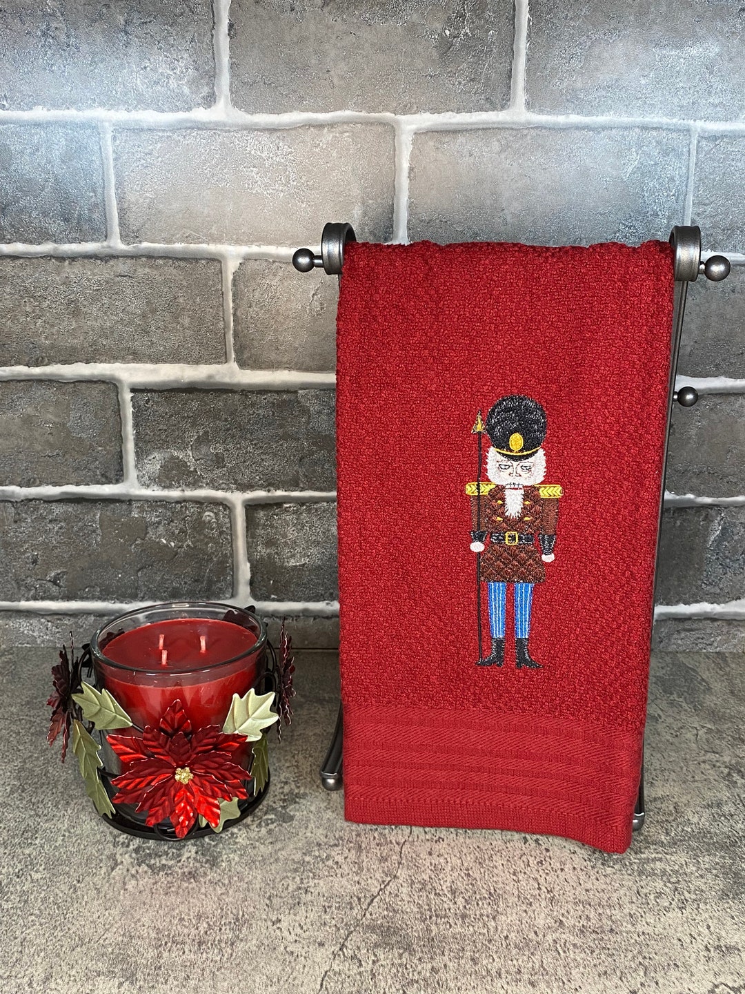 Nutcracker Christmas Embroidered Kitchen/bathroom Hand Towel - Etsy