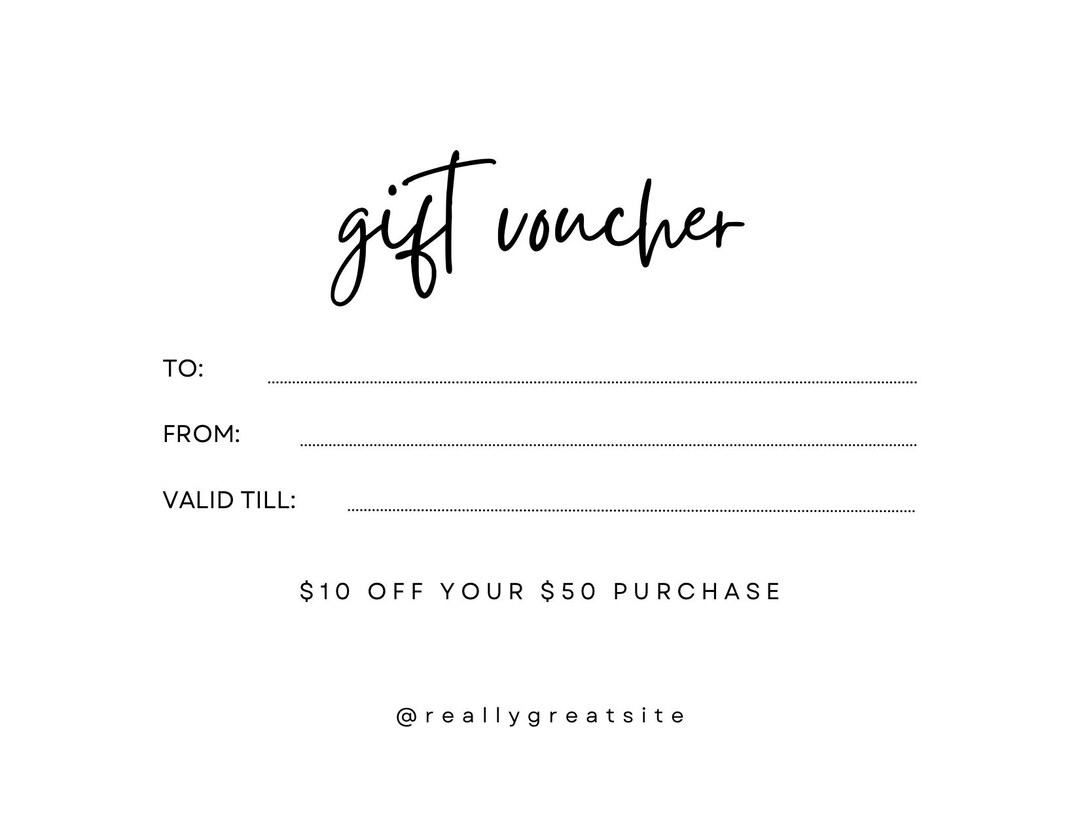 Simplistic Gift Card Template - Etsy
