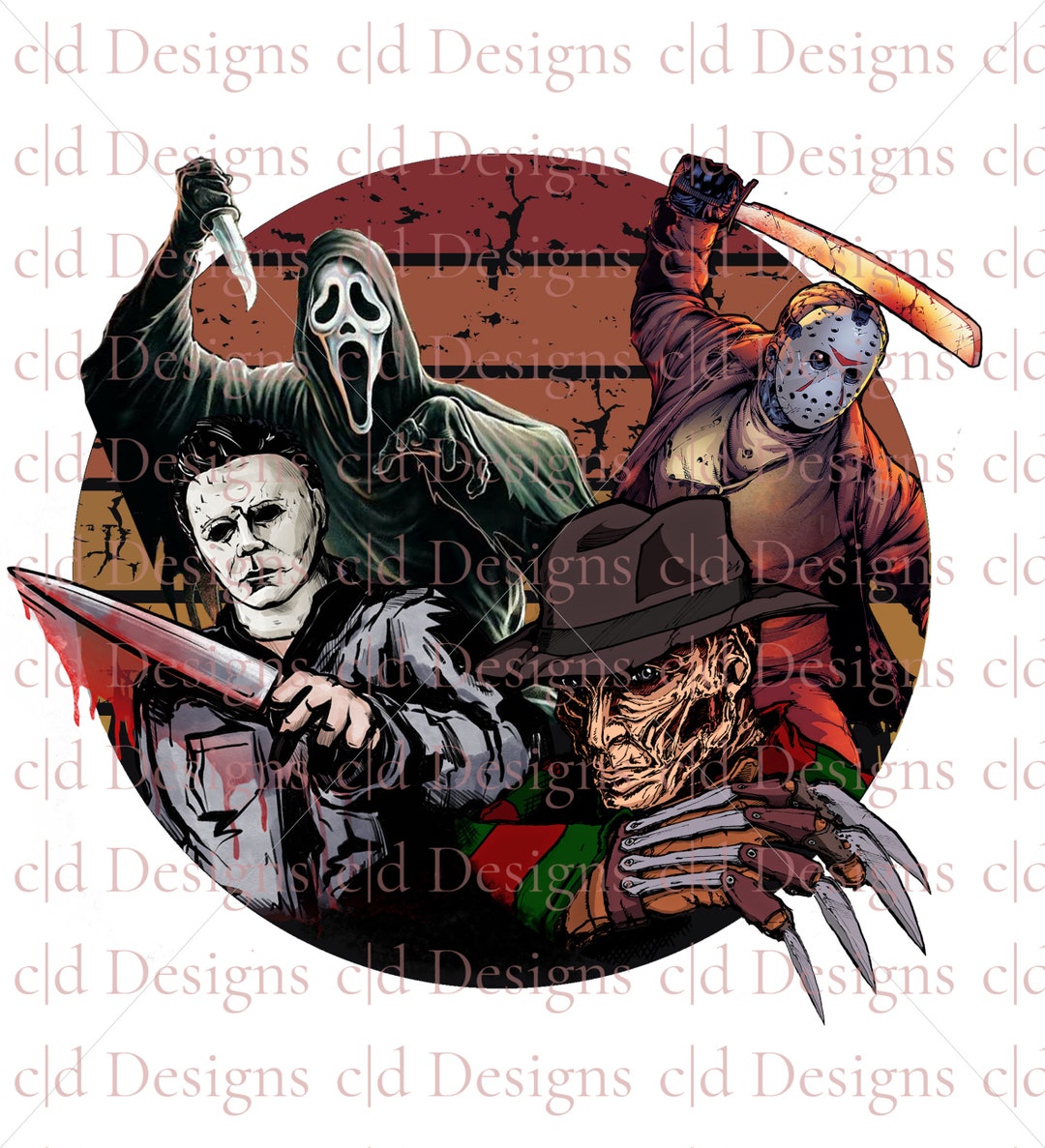 Horror Stripes, Michael Myers, Freddy Krueger, Jason Vorhees, Ghostface ...