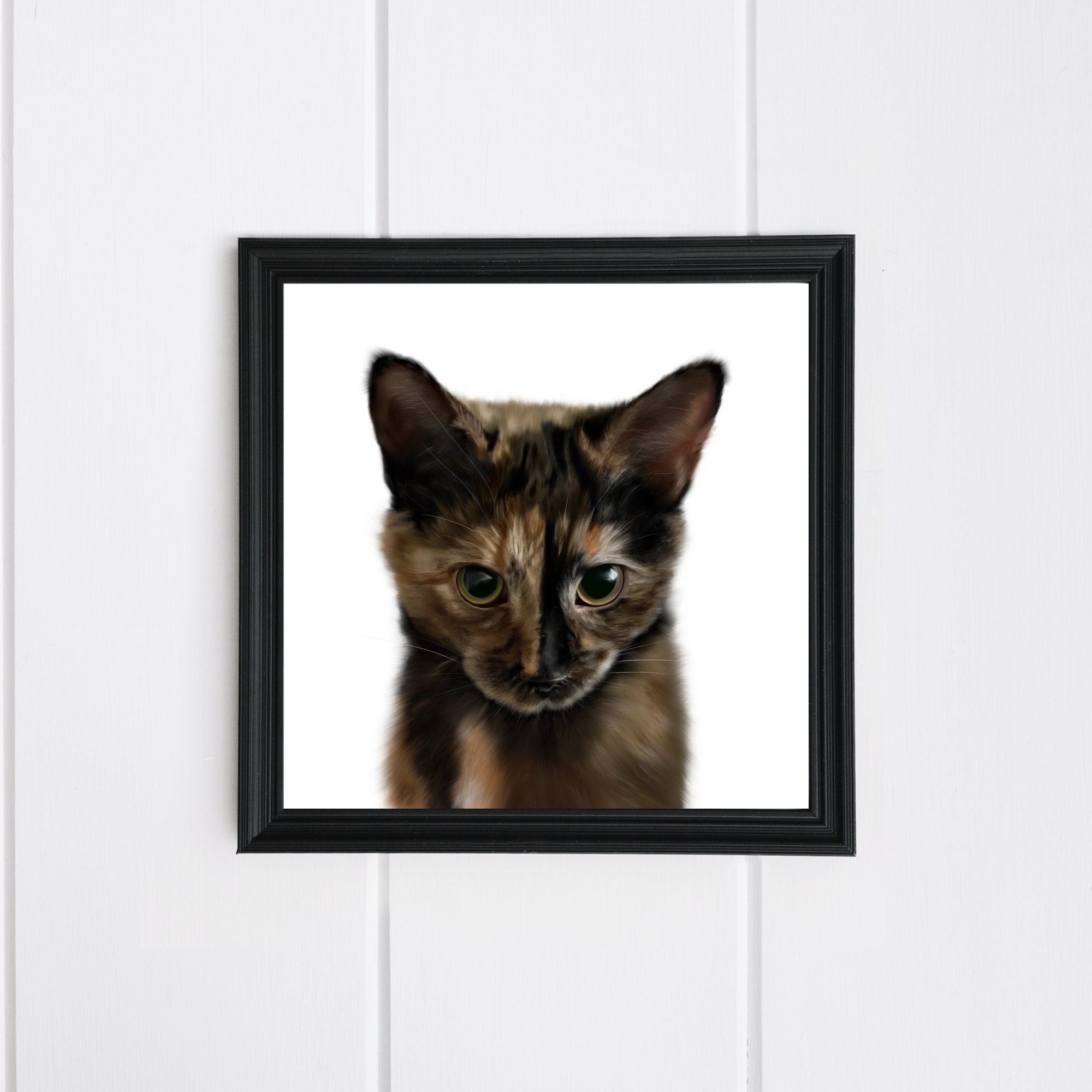 Tortoiseshell Cat Wall Art, Tortoiseshell Cat Drawing, Tortoiseshell ...