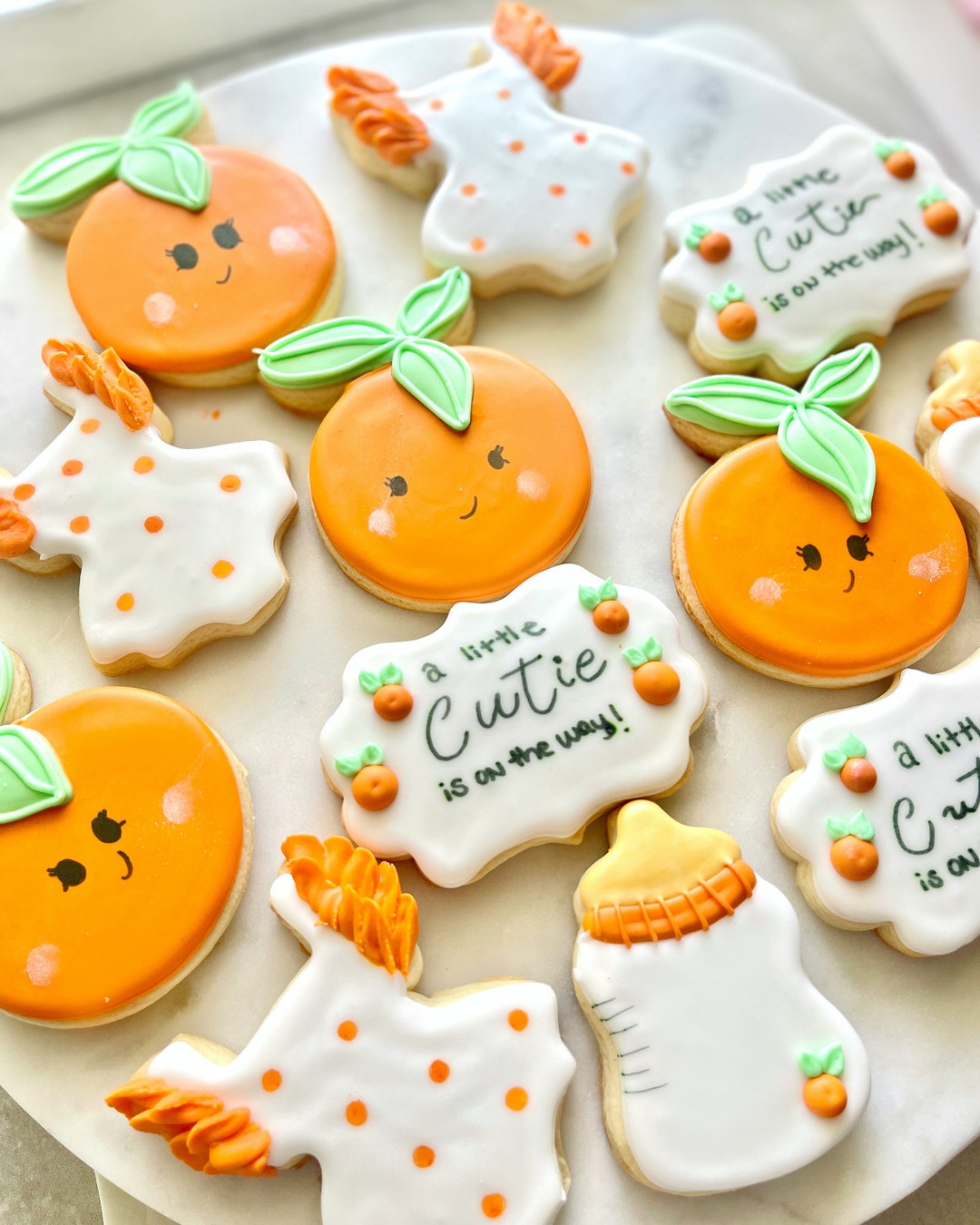A Little Cutie is on the Way ,baby Shower Cookies, Baby Shower ,custom ...