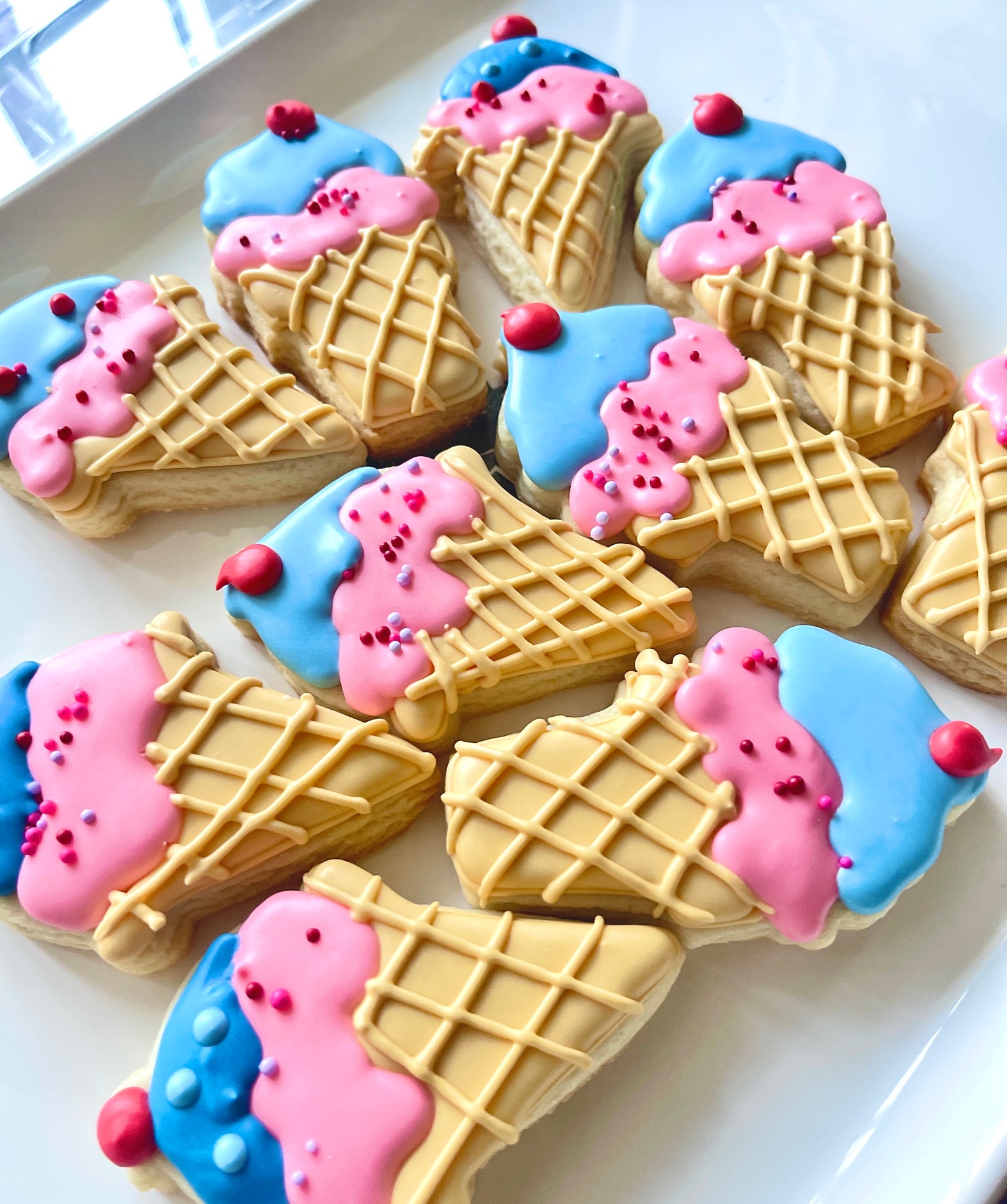 Small Ice Cream Cookies, Ice Cream Mini Cookies, Decorated Cookies ...