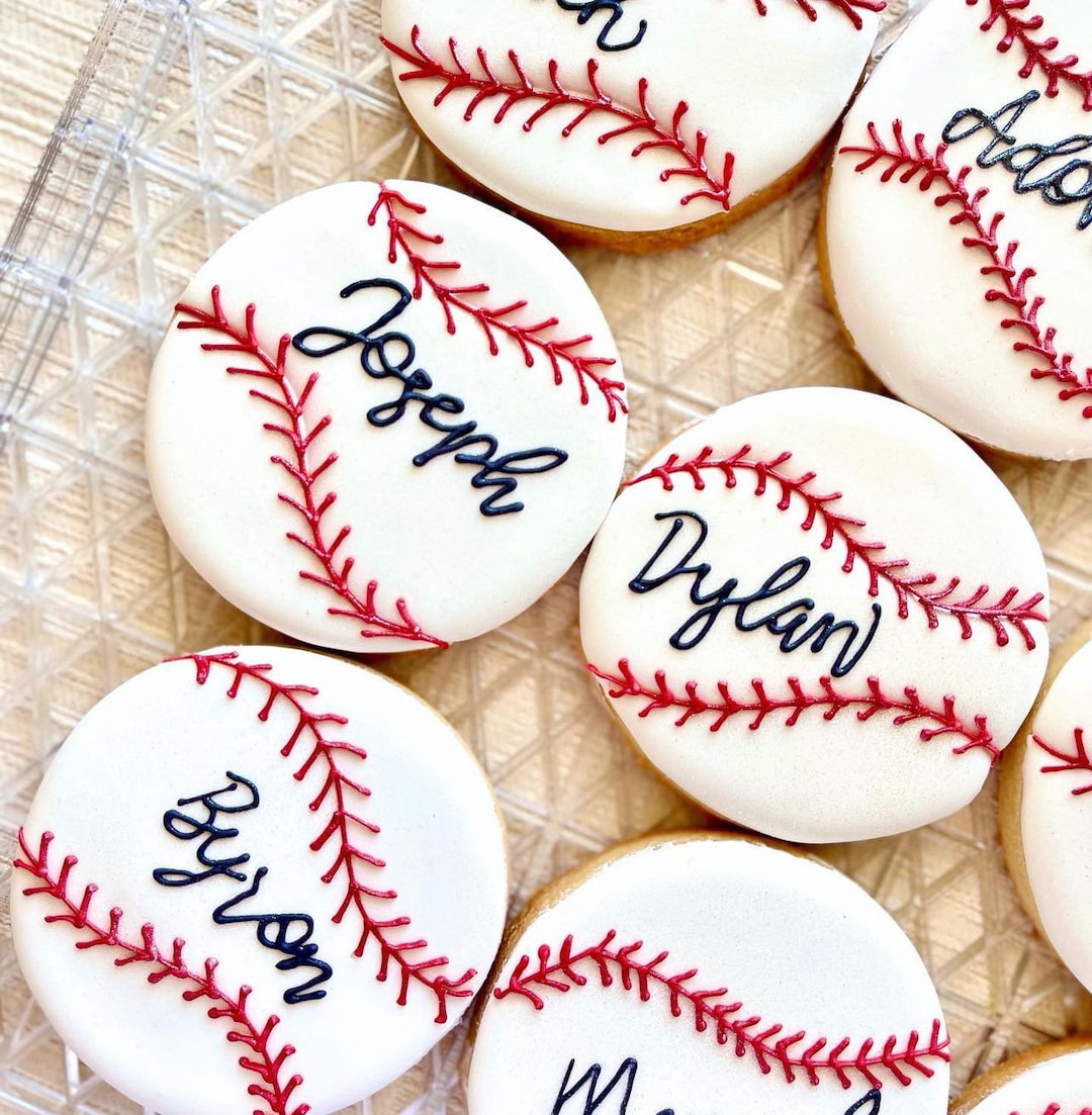 Personalized Baseball Decorated Sugar Cookies - Handmade Dozen - Etsy