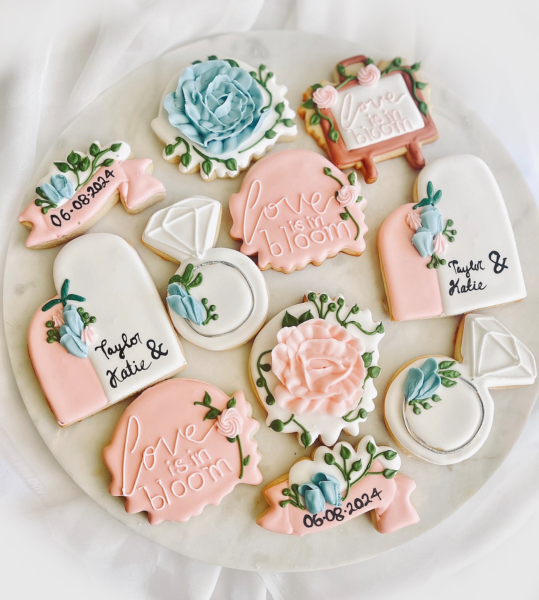 Bridal Shower Sugar Cookies, Wedding Shower Cookies, Decorated Wedding ...