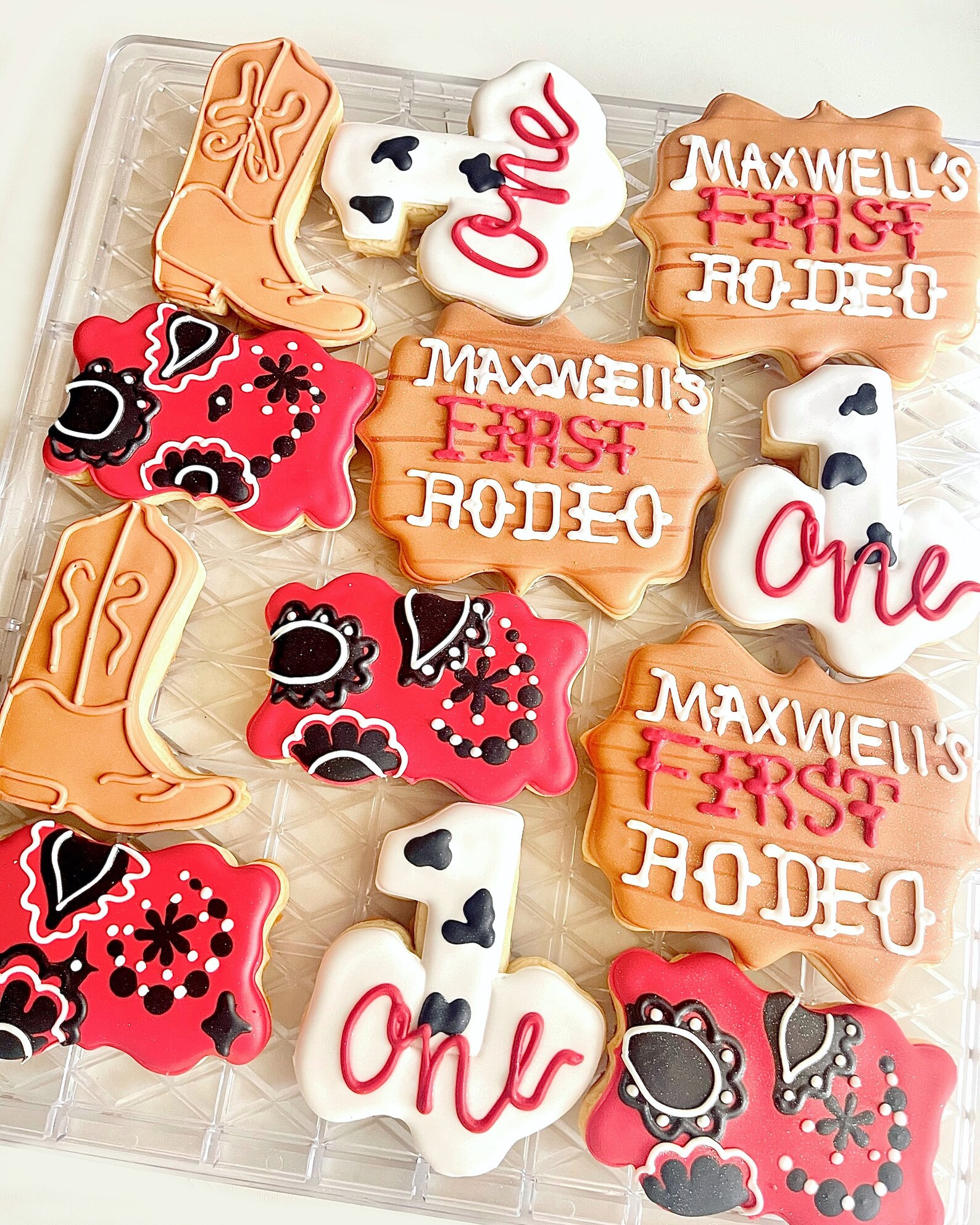 First Birthday, First Rodeo, Western Decorated Cookies, Custom, Cowboy ...