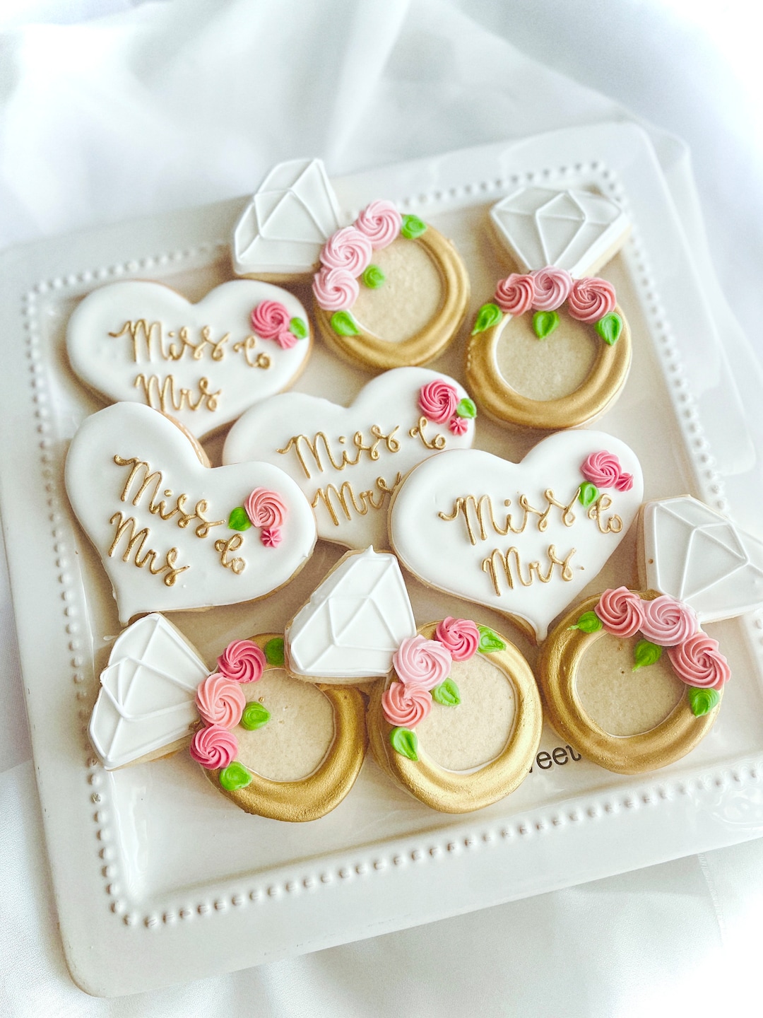 Bridal Shower Sugar Cookies, Wedding Shower Cookies, Decorated Wedding ...