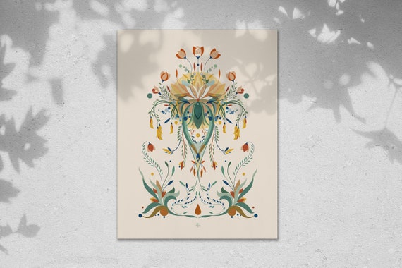 Flower Bouquet Poster for a Living Room Interior Wall Decor | Etsy