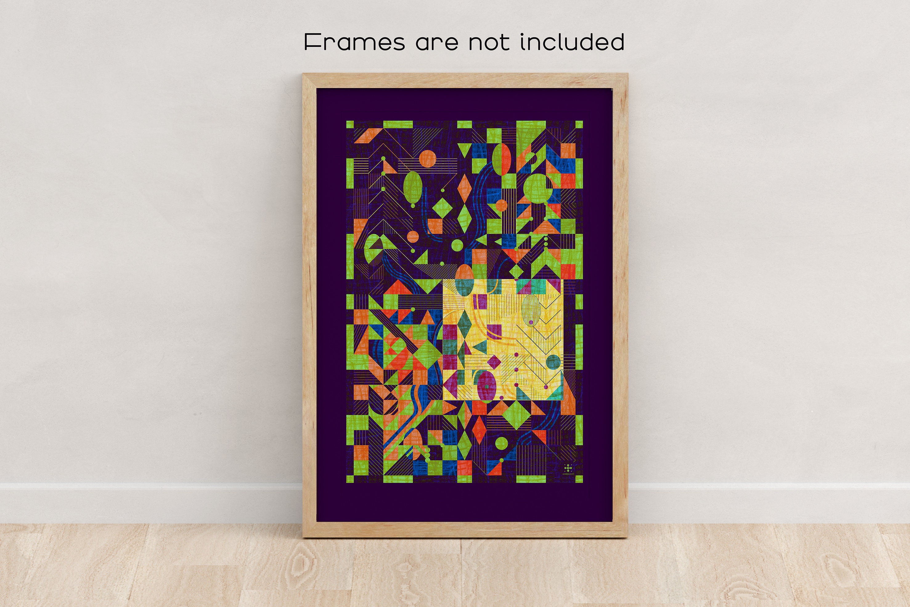 Large Wall Art Sized Poster With Geometrical Colorful Shapes - Etsy