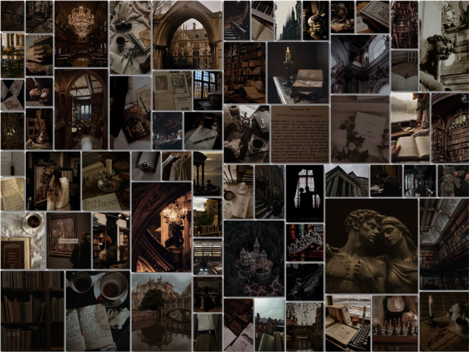 Dark Academia Aesthetic Wall Collage Kit DIGITAL Download - Etsy