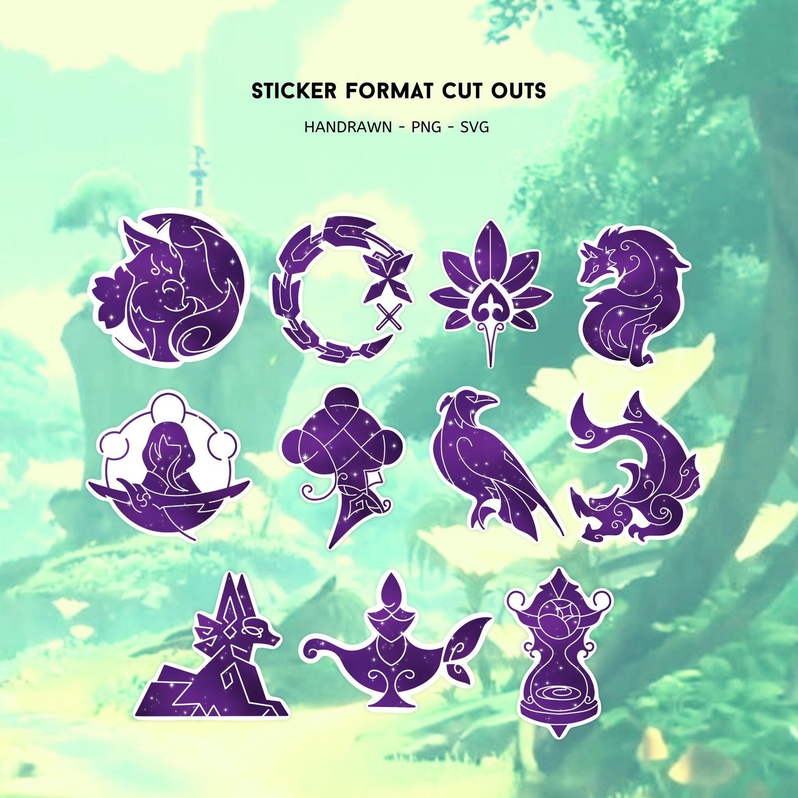 Genshin Impact Svg Bundle ELECTRO Constellations | DIGITAL FILE Genshin ...