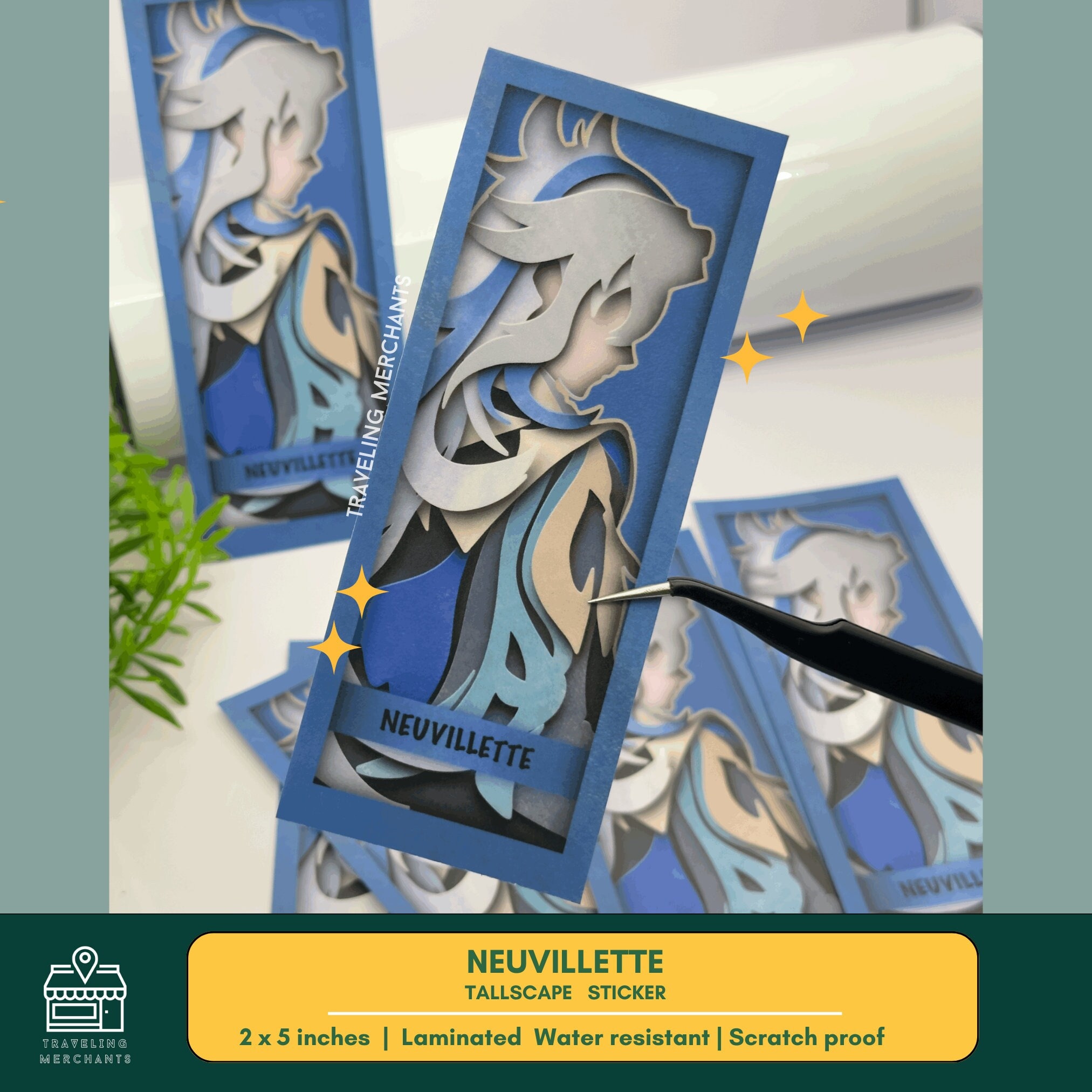 NEUVILLETTE Tallscape Sticker Genshin Impact Sticker - Etsy