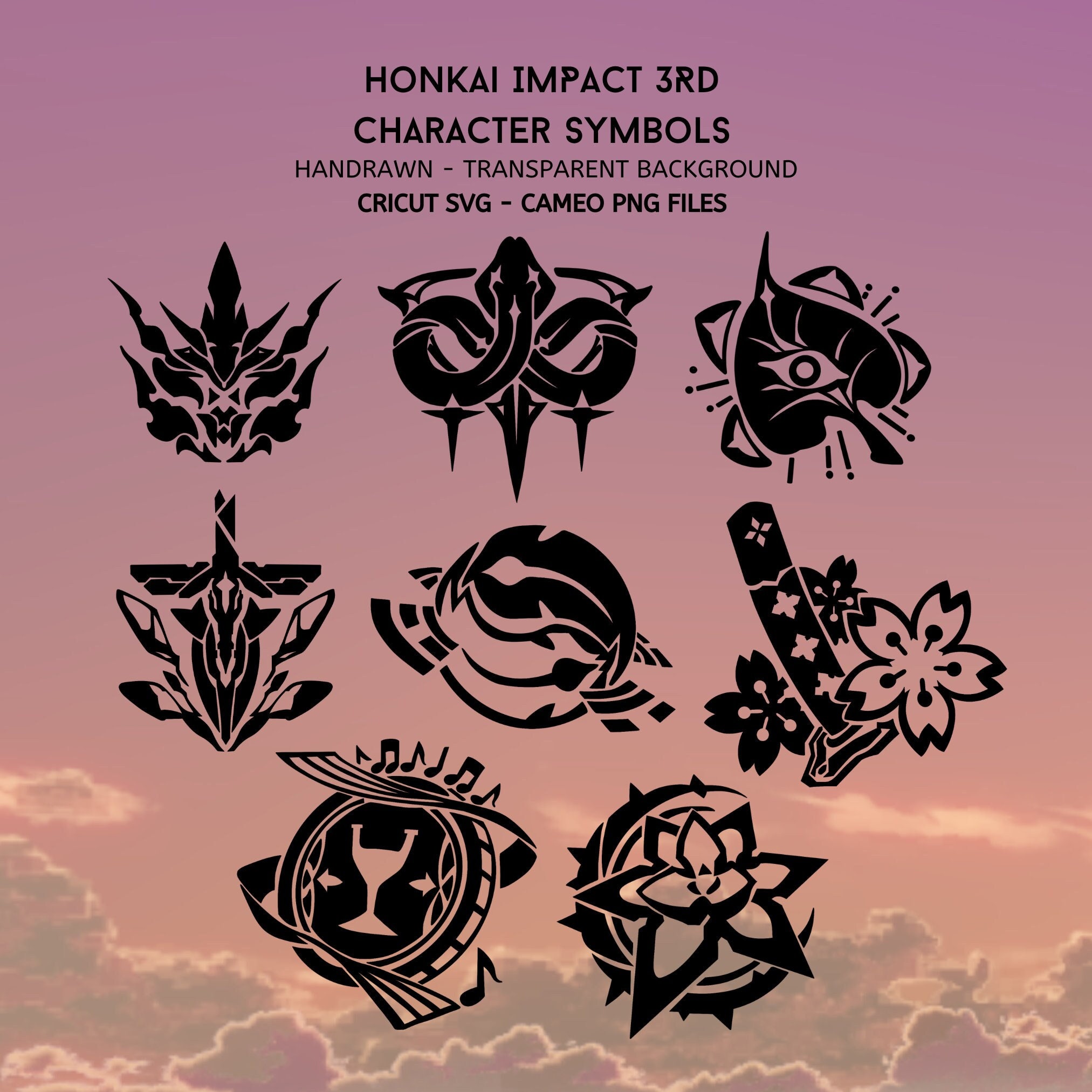 Honkai Impact 3rd Characters Symbole SVG PNG Bundle | DIGITALE Datei ...