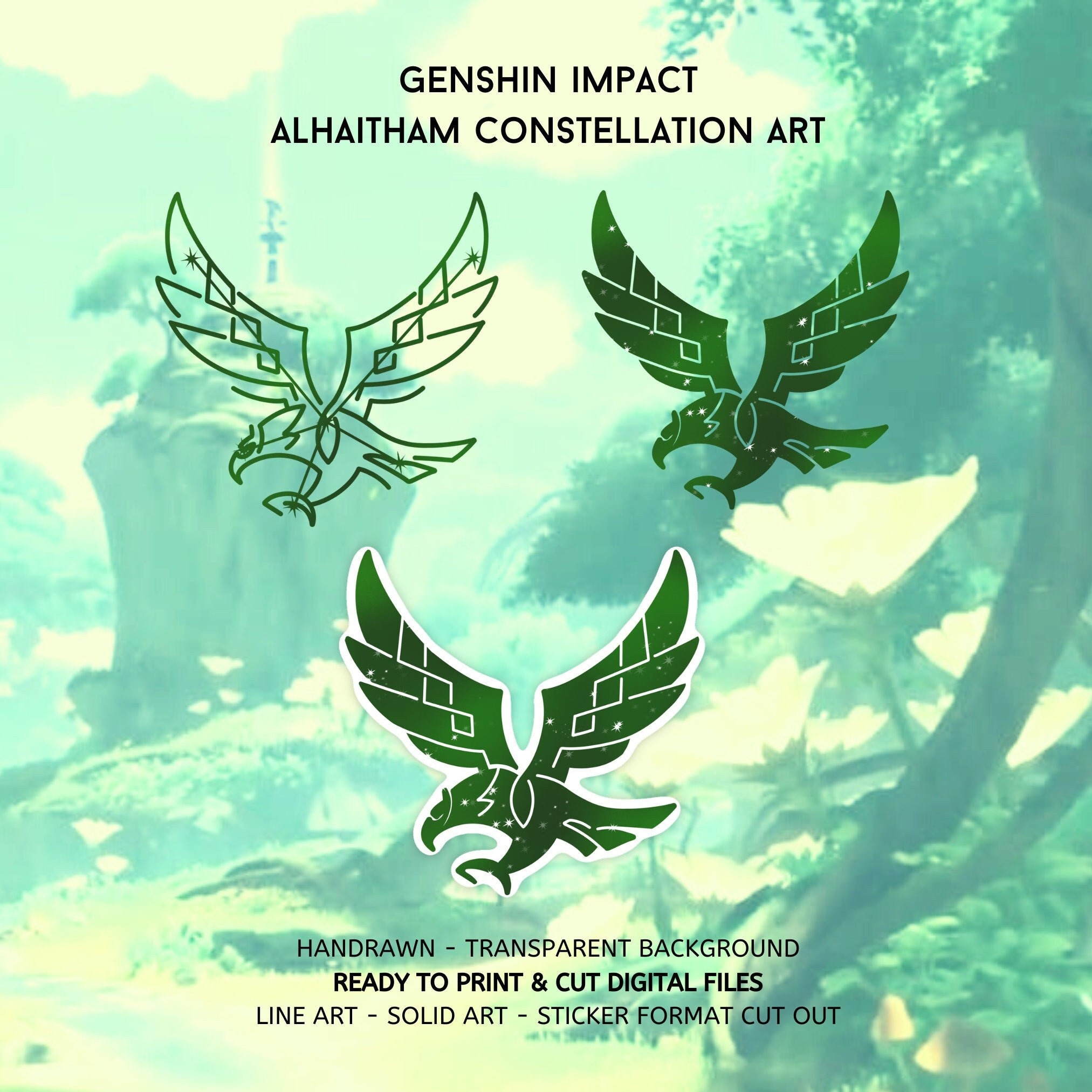 Genshin Impact Svg Bundle ALHAITHAM Constellation DIGITAL FILE Genshin ...