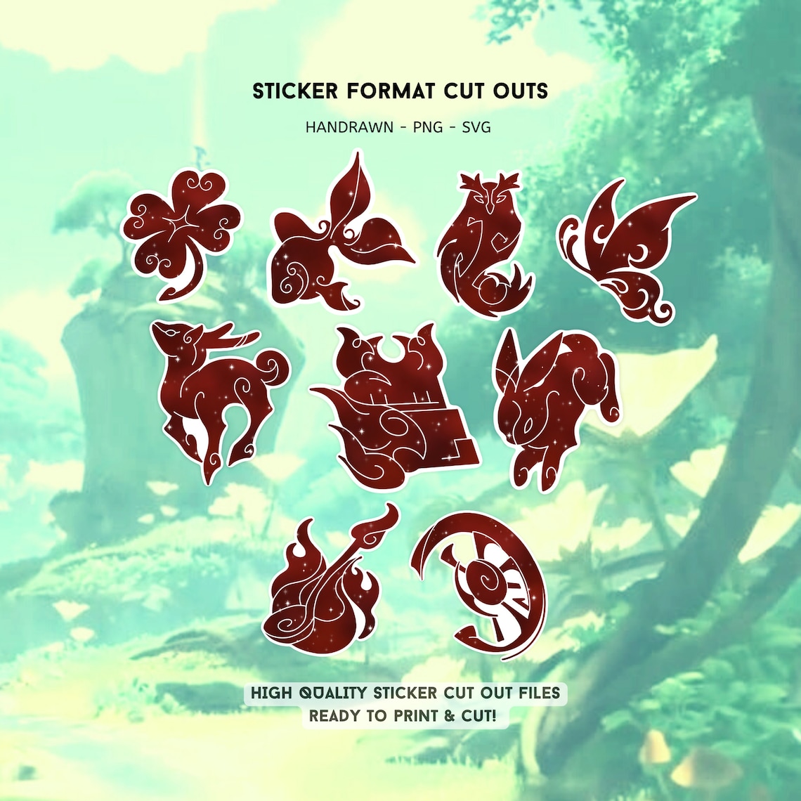 Genshin Impact Svg Bundle PYRO Constellations DIGITAL FILE Genshin ...