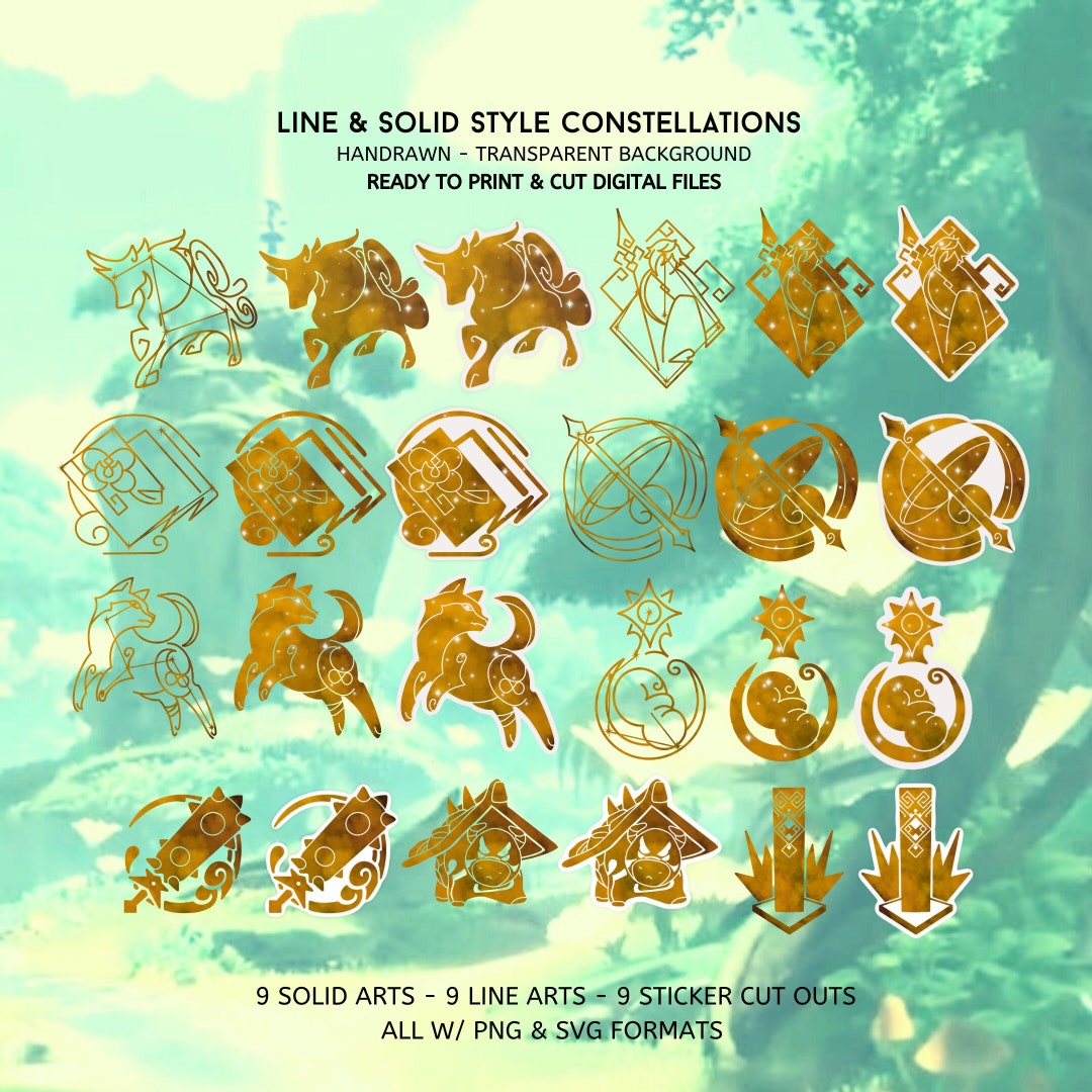 Genshin Impact GEO Constellations Svg Bundle DIGITAL FILE Genshin ...