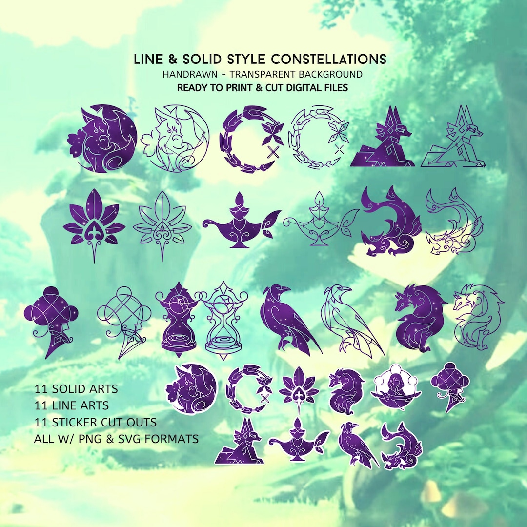 Genshin Impact Svg Bundle ELECTRO Constellations | DIGITAL FILE Genshin ...