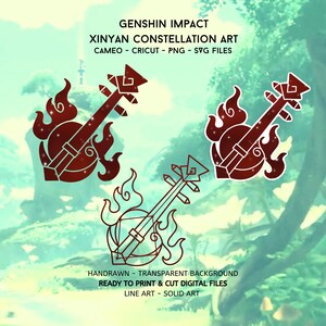 Genshin Impact Svg Bundle XINYAN Constellation | DIGITAL FILE Genshin ...