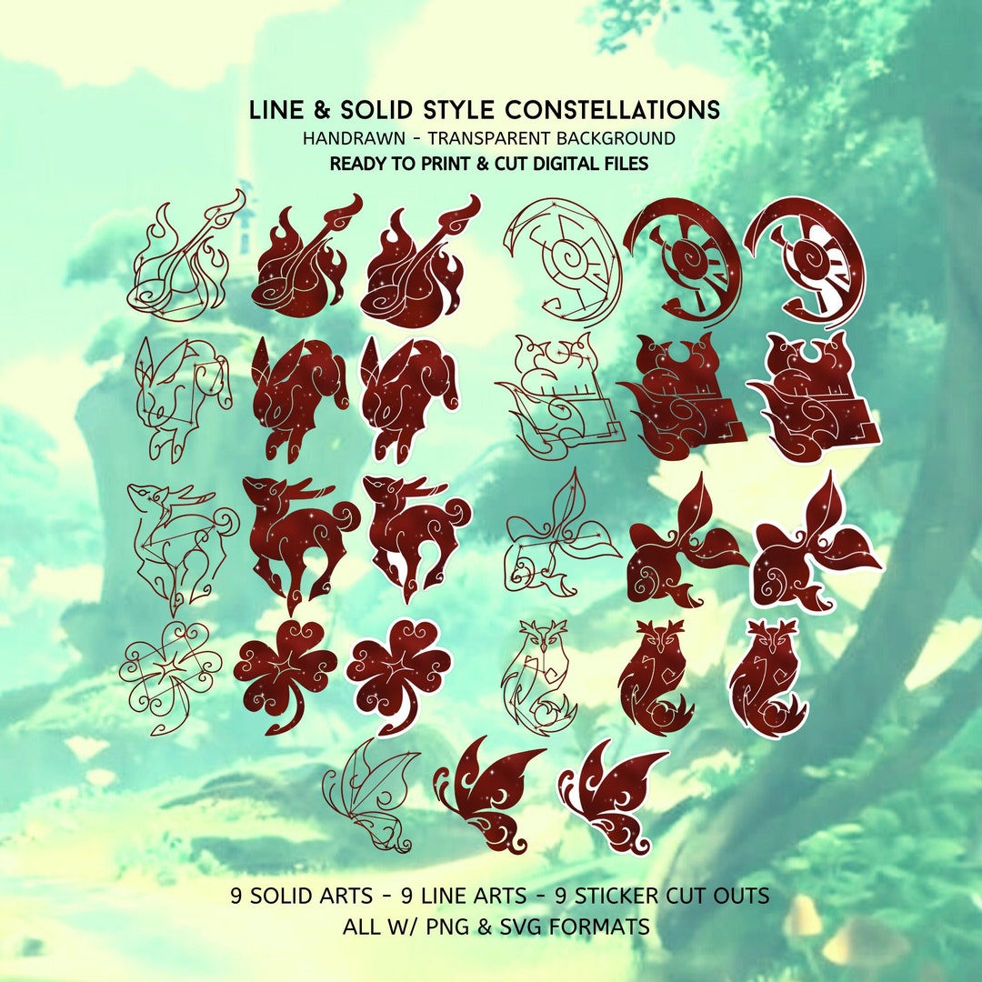 Genshin Impact Svg Bundle PYRO Constellations | DIGITAL FILE Genshin ...