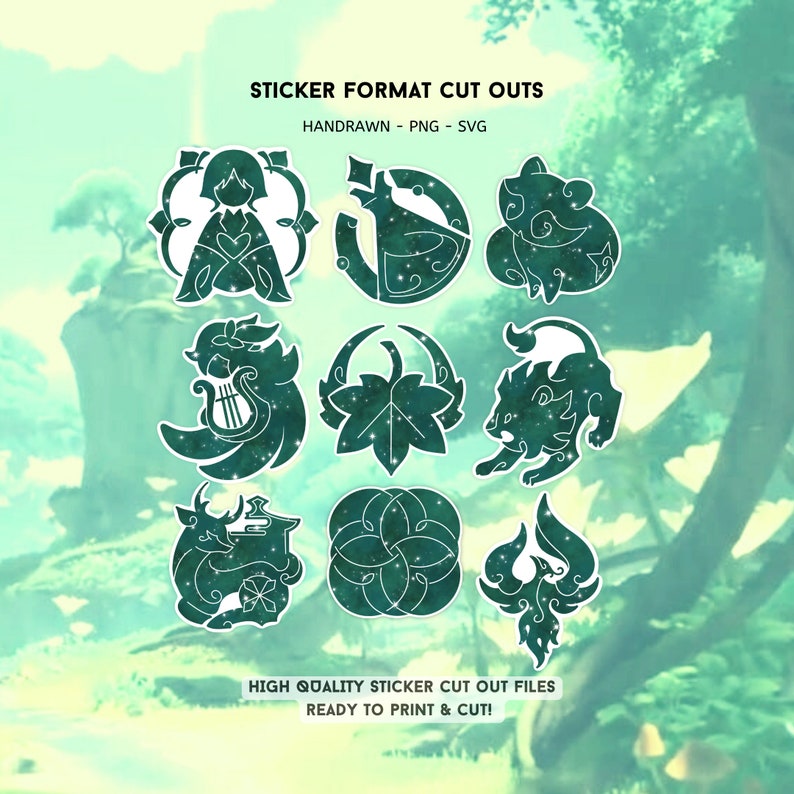 Genshin Impact Svg Bundle ANEMO Constellations | DIGITAL FILE Genshin ...