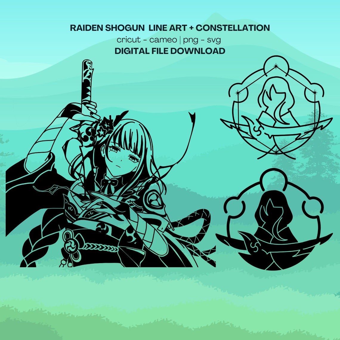 Genshin Impact Svg Bundle | RAIDEN Shogun | DIGITAL FILE Genshin Impact ...