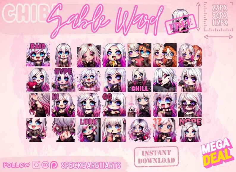 Dead by Daylight Sable Ward MEGA 28 Emote Bundle New Surv Twitch chibi ...