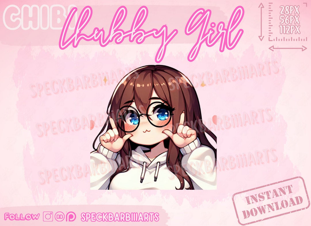Chibi Chubby Girl | Hoodie, Bear | UWU - EMOTE | Twitch, Discord ...