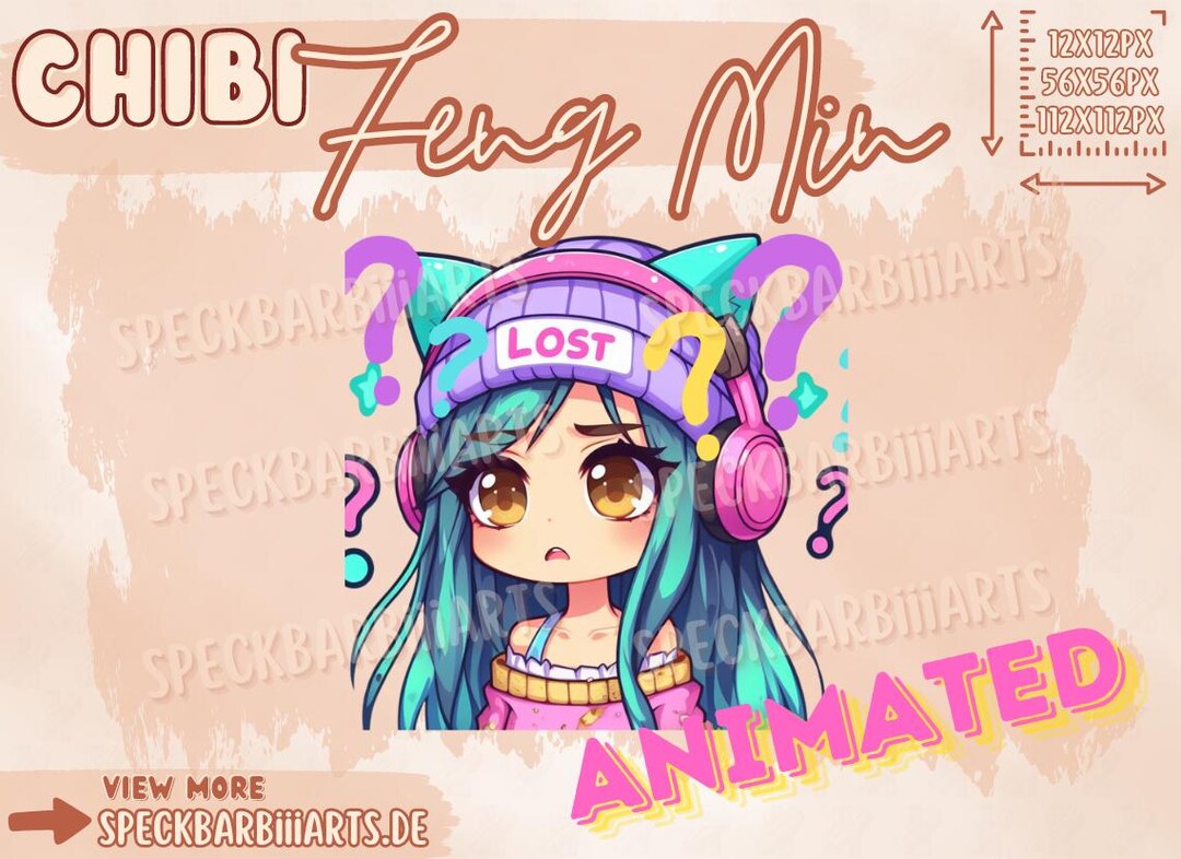 ANIMATED Feng Min Dead by Daylight LOST Emote Chibi Chubby Twitch ...