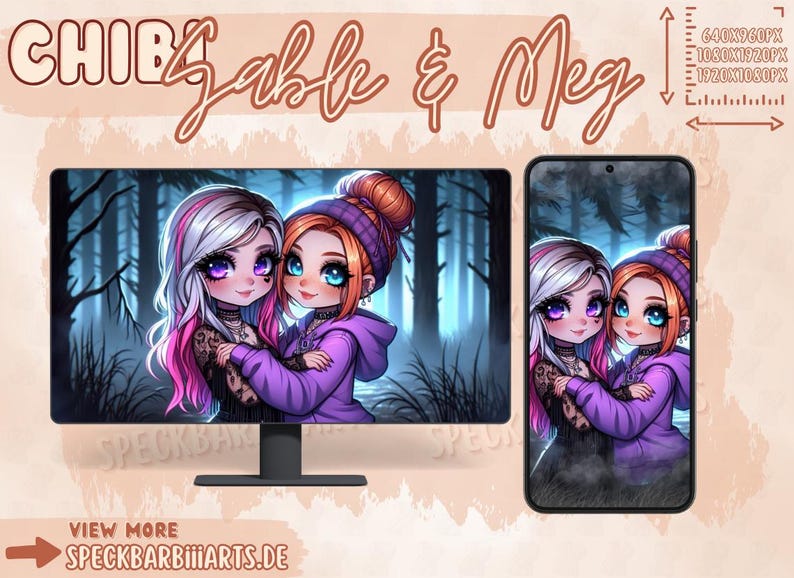 Wallpapers Sable 3 Mika Chubby Chibi Best Friends Dead by Daylight PC ...