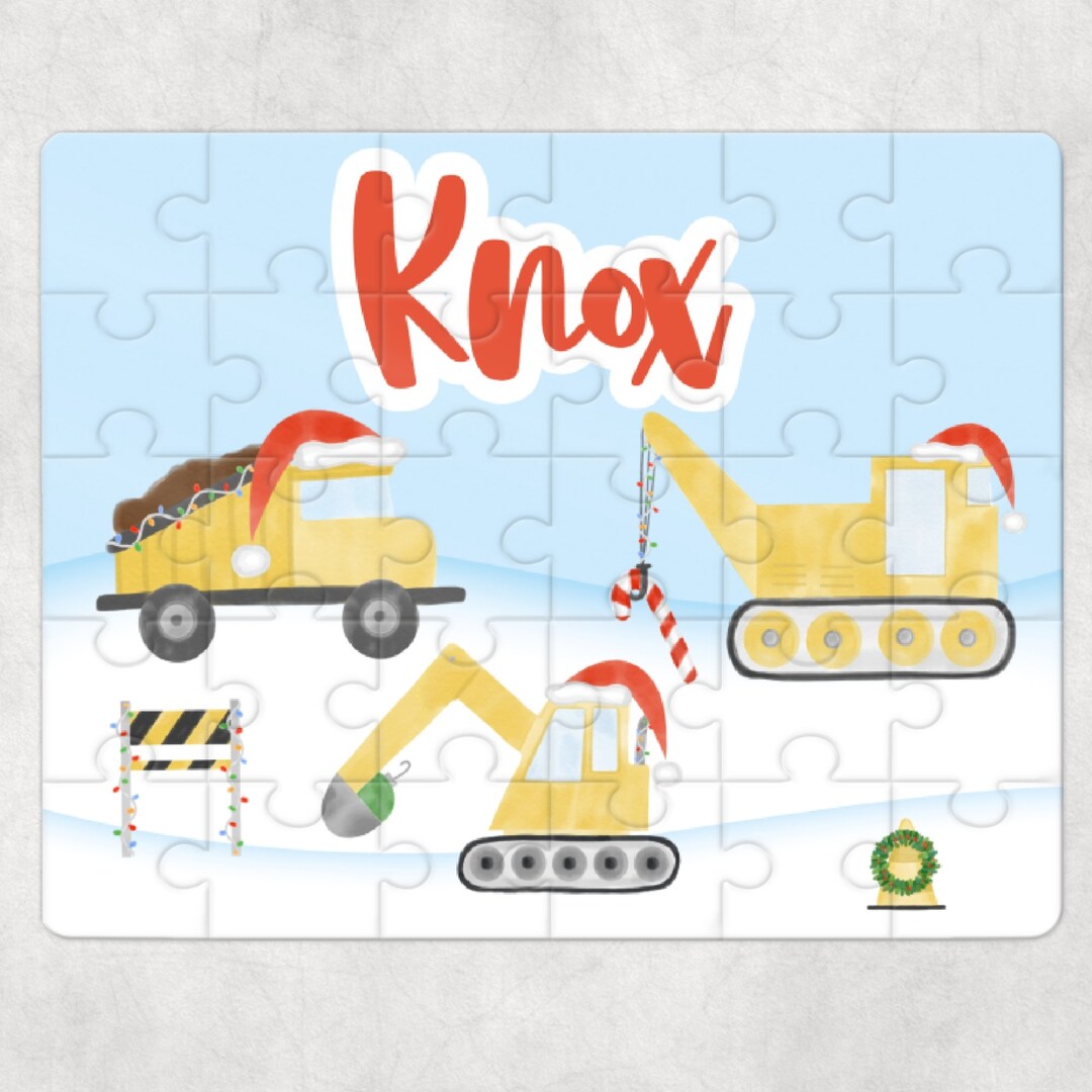 Construction Site Christmas Puzzle, Personalized Puzzle for Kids ...