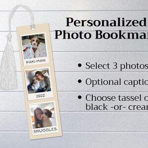 Photo Booth Custom Metal Bookmark | Personalize With 3 Photos and ...