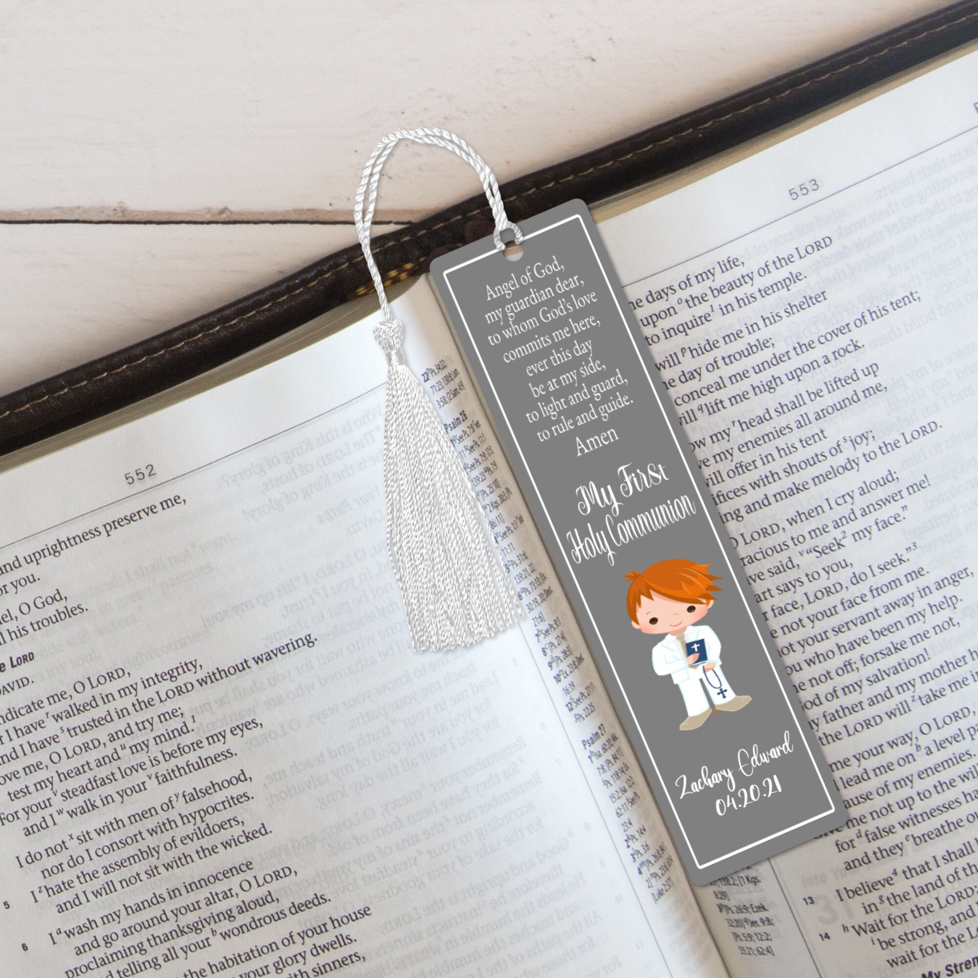 Personalized First Holy Communion Gift | 1st Communion Metal Grey ...