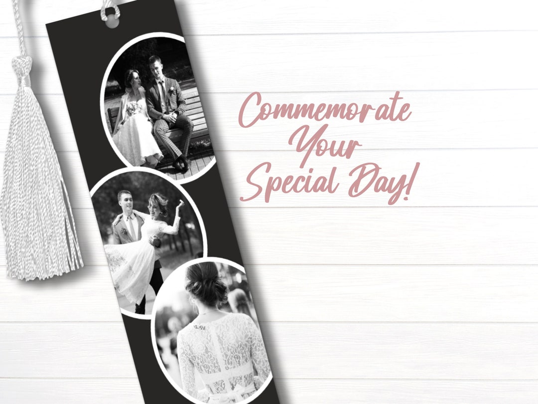 Custom Metal Photo Booth Bookmark | 3 Photos With Tassel | Engagement ...