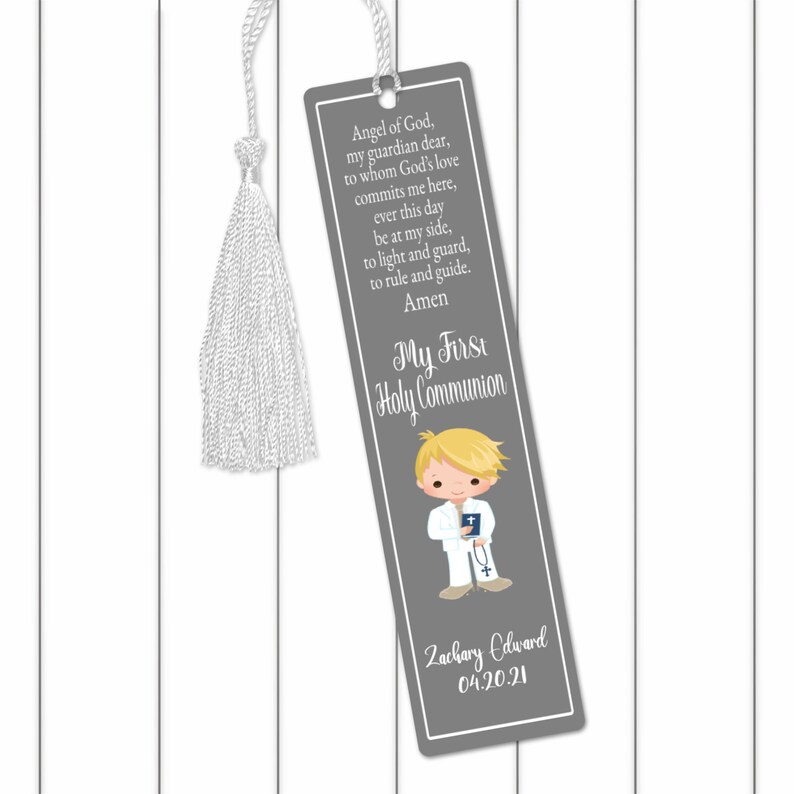 Personalized First Holy Communion Gift | 1st Communion Metal Grey ...