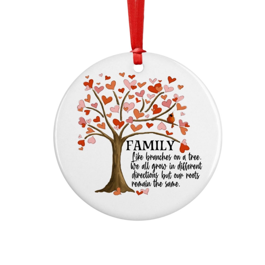 Family Tree Christmas Ornament | Family Like Branches on a Tree | Red ...