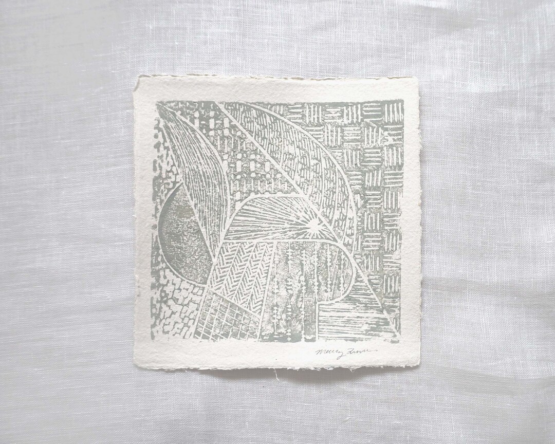 Block Print Block Print on Handmade Paper Abstract Block - Etsy