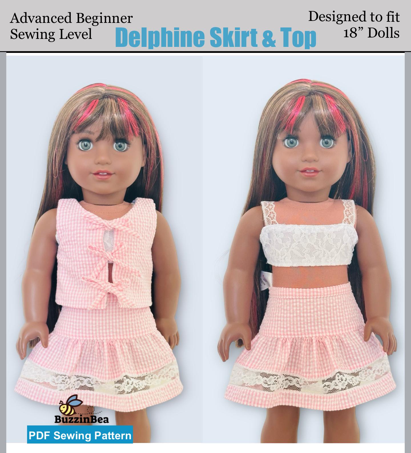 Delphine Skirt & Top Sewing Pattern for 18-inch Dolls (PDF Pattern) - Etsy