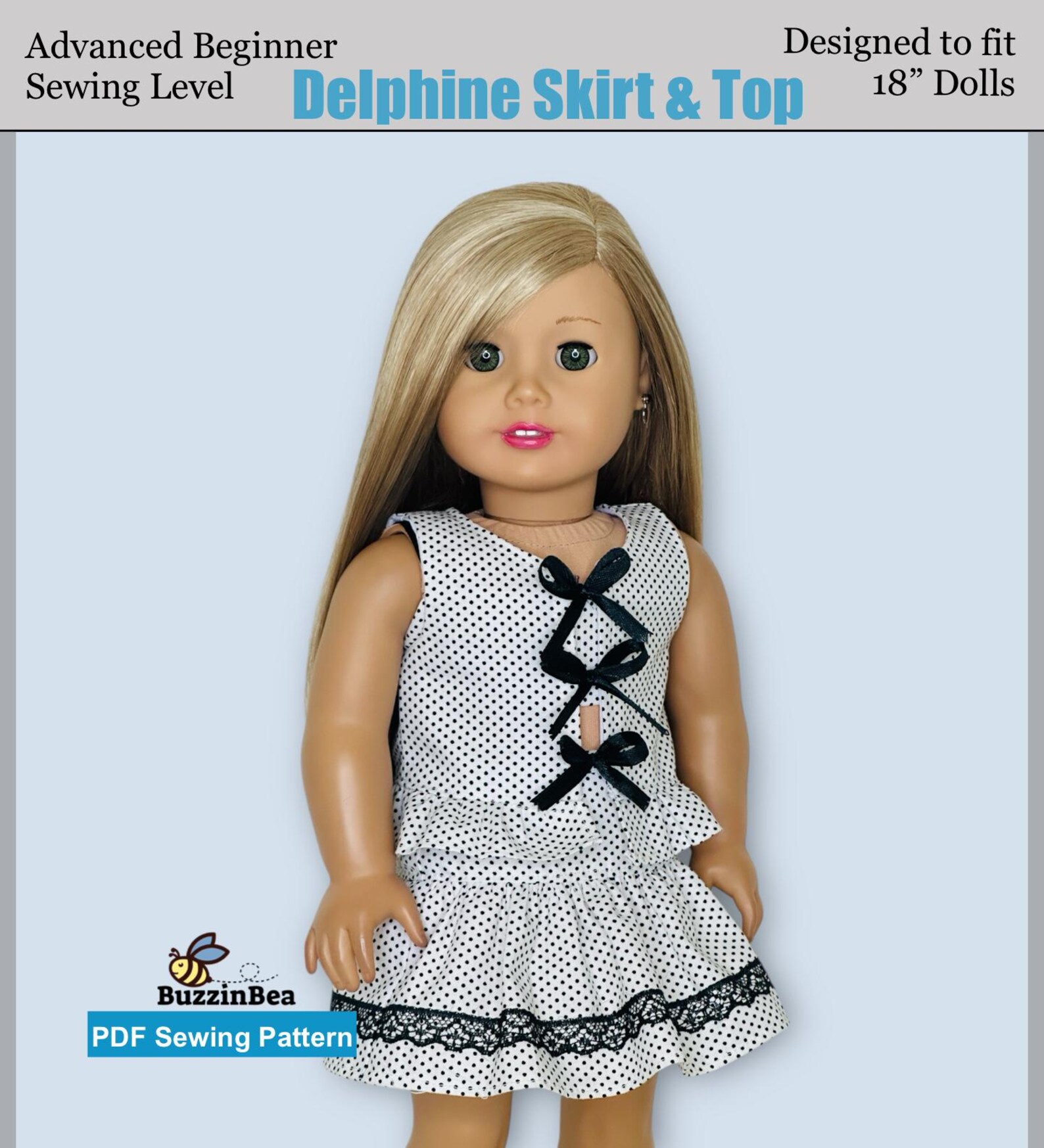 Delphine Skirt & Top Sewing Pattern for 18-inch Dolls (PDF Pattern) - Etsy