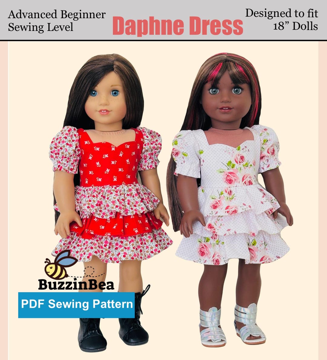 Daphne Dress Sewing Pattern for 18 Inch Dolls (PDF Pattern) - Etsy