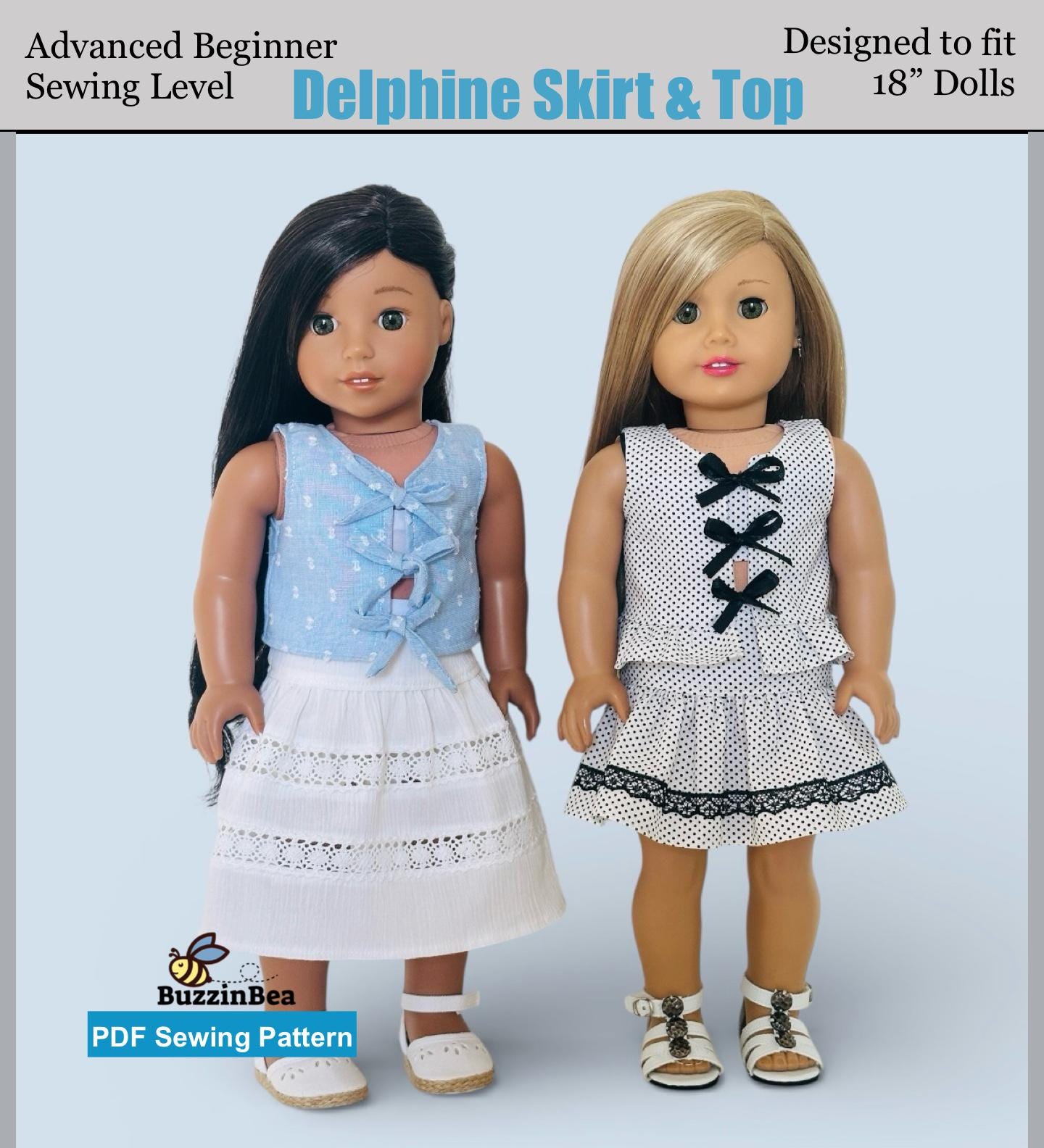 Delphine Skirt & Top Sewing Pattern for 18-inch Dolls (PDF Pattern) - Etsy