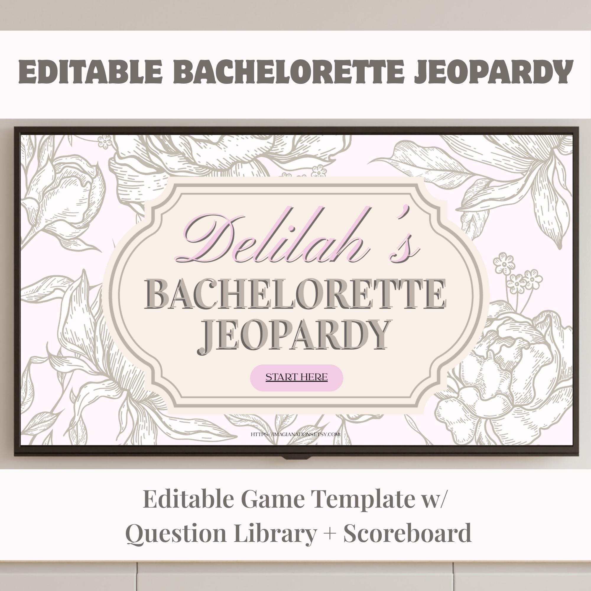 Editable Bachelorette Jeopardy Game Template, Bridal Shower Game (canva ...