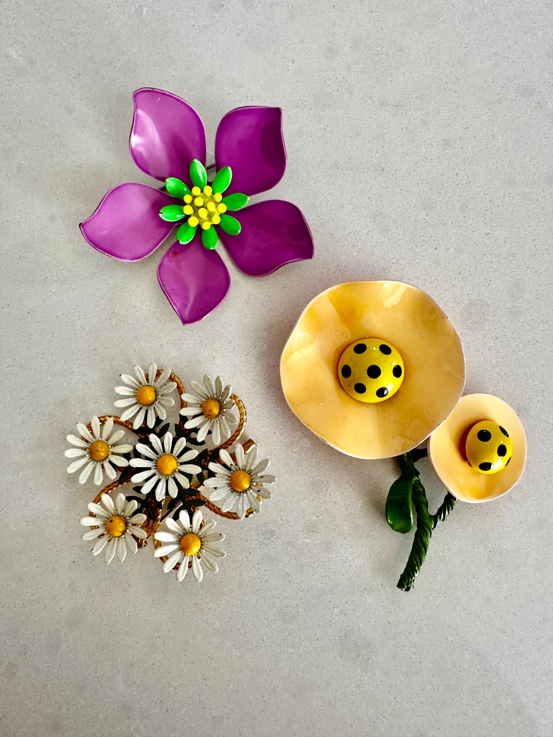 Vintage 1960s Mod Flower Brooch Beautiful Palm Springs Midcentury ...